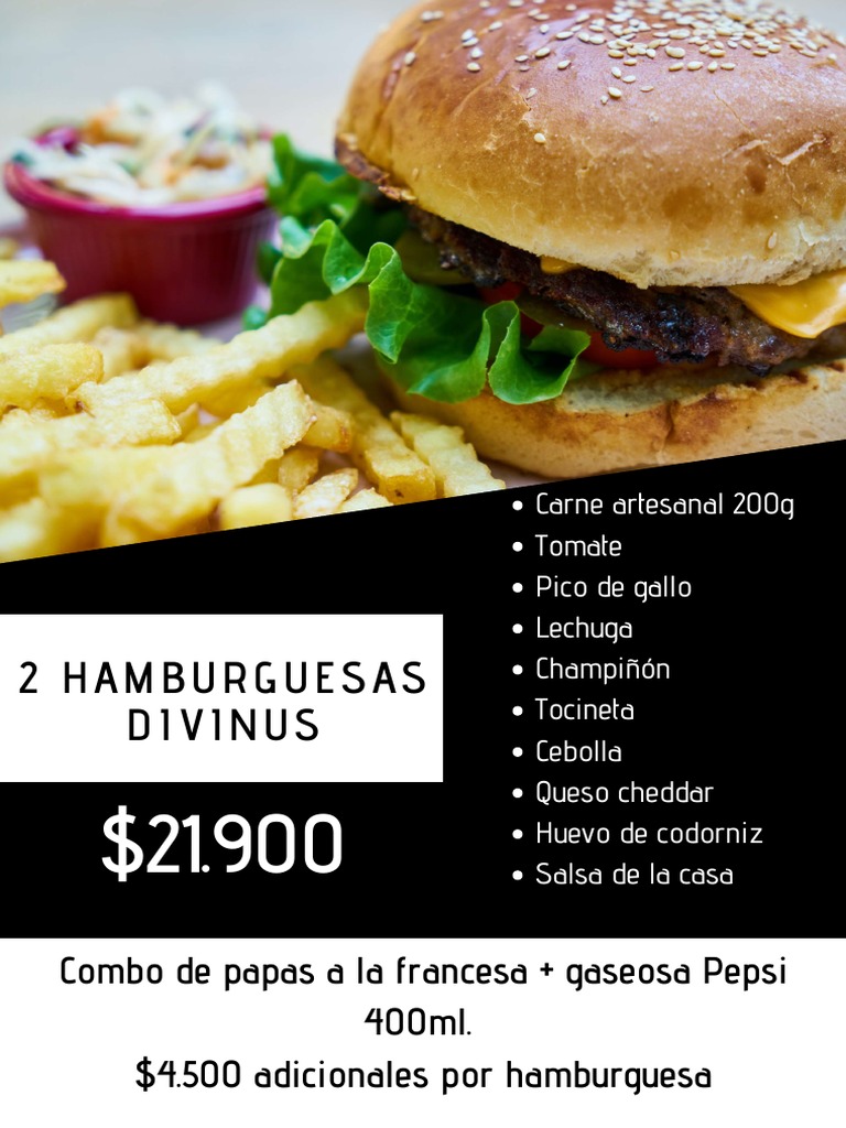 MENÚ RA FOODS - Compressed-2 | PDF | Hamburguesas | Salchicha