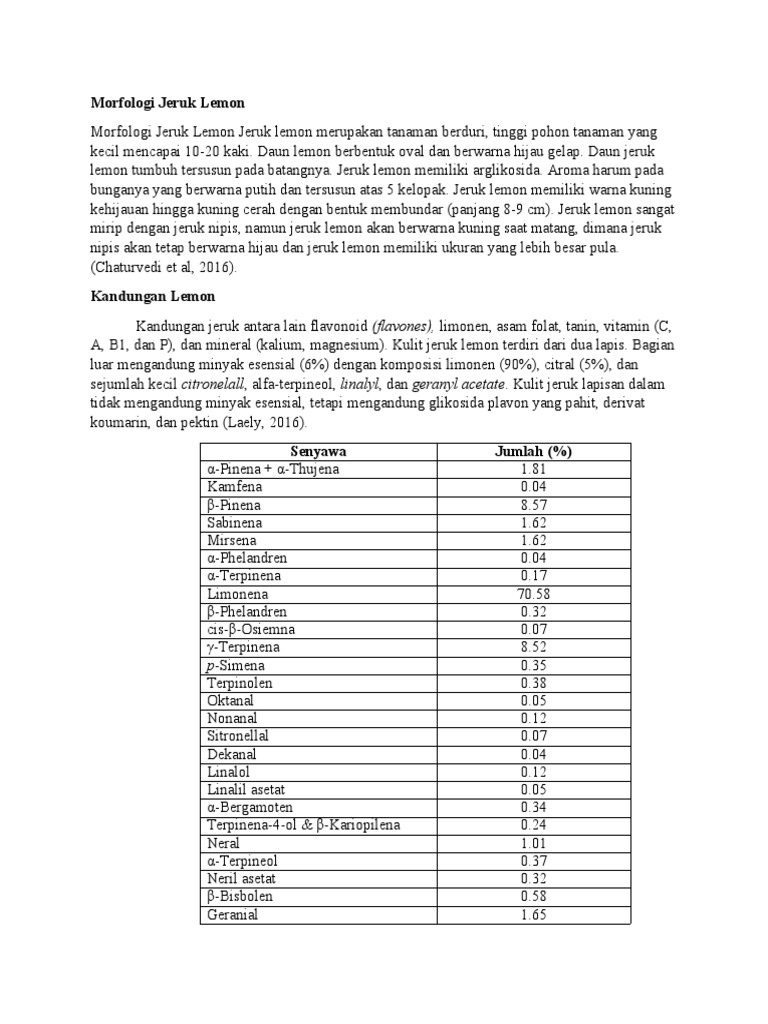 Morfologi Jeruk Lemon | PDF
