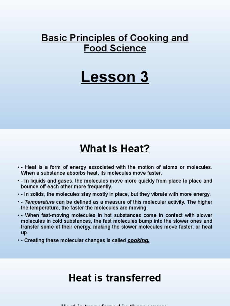 Basic Principles of Cooking and Food Science: Lesson 3 | PDF | Fat ...