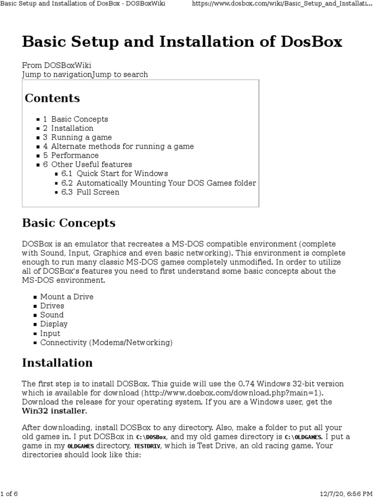 Basic Setup and Installation of Dosbox: Win32 Installer | PDF | Operating System Technology ...