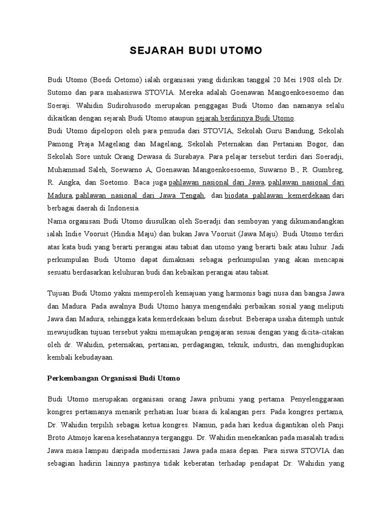 Sejarah Budi Utomo | PDF
