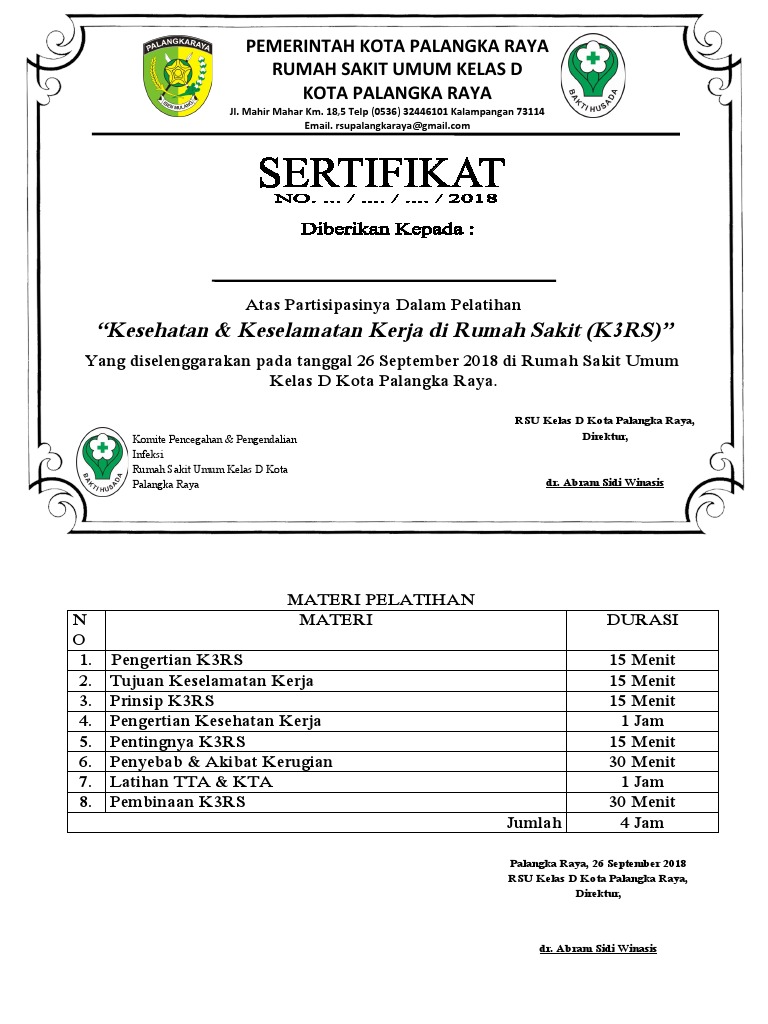 Sertifikat K3RS | PDF