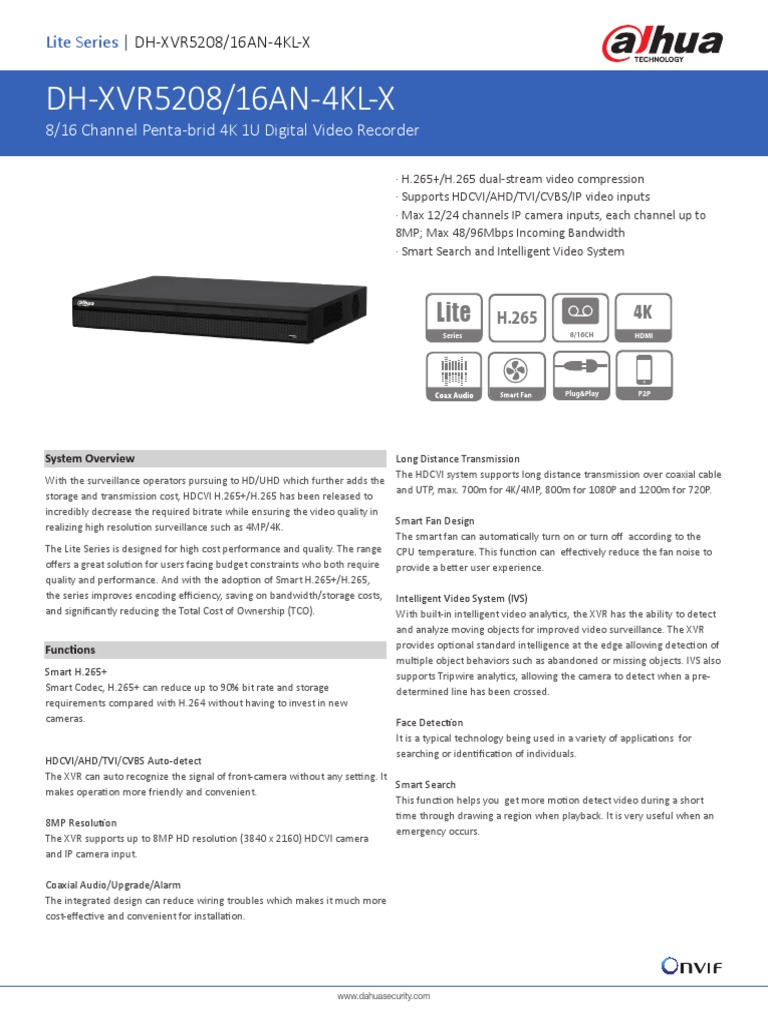 XVR Ficha Tecnica | PDF | Video | Usb