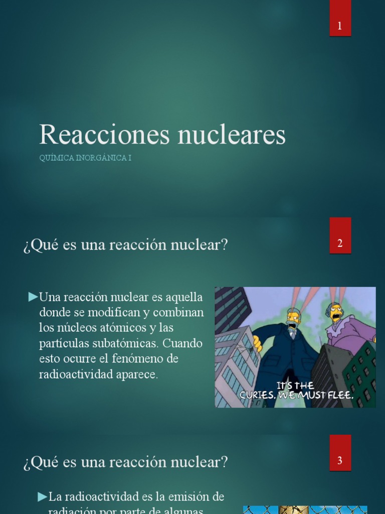 Introducción a Reacciones Nucleares | PDF | Desintegración radioactiva ...