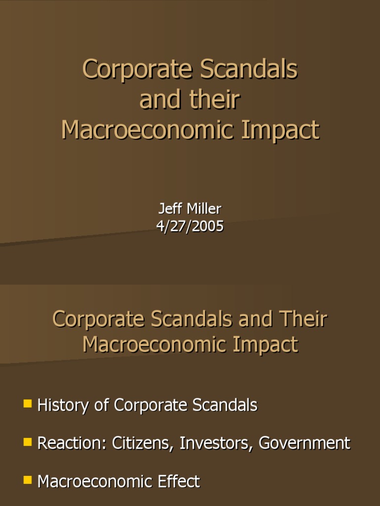 Corporate Scandals and Their Macroeconomic Impact | PDF | Enron ...