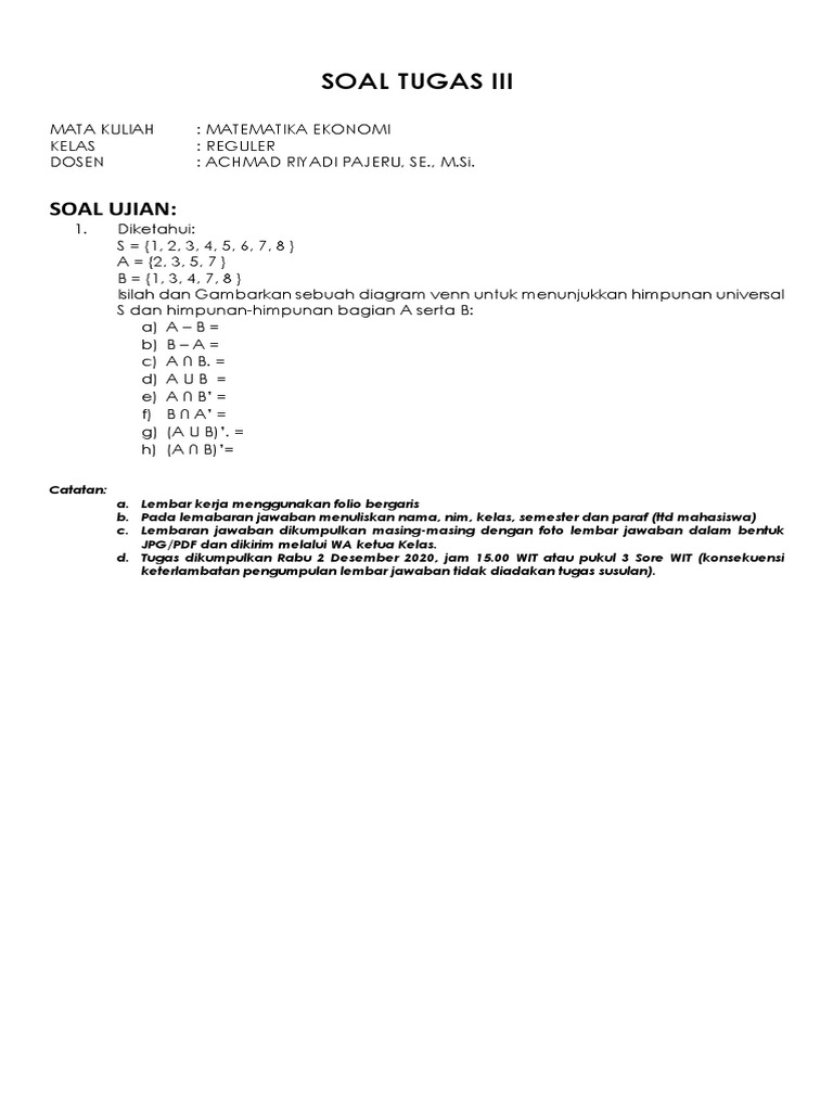 Tugas 3 MTK Eko - Ap | PDF | Metode & Bahan Ajar