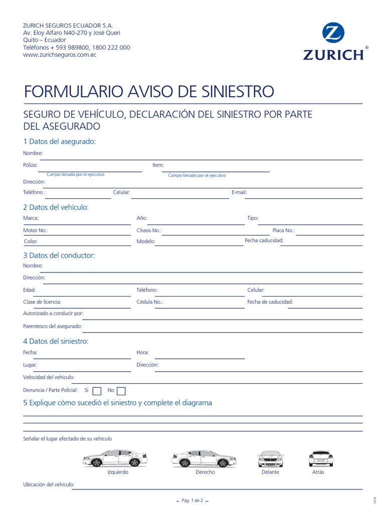 Formulario de Aviso de Siniestro | PDF | Ecuador | Business