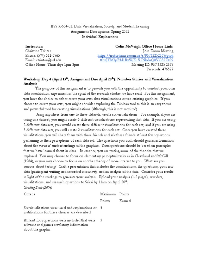 Assignment Descriptions Number Stories and Visualization Analysis Day 4 | PDF | Visualization ...