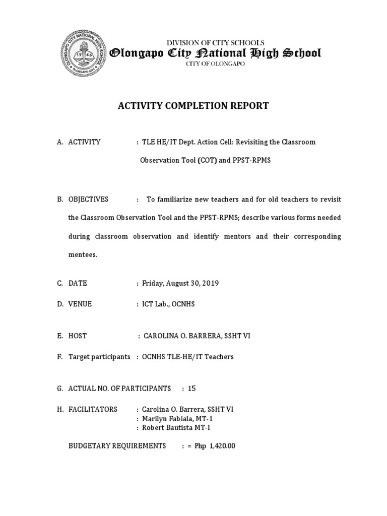 Activity Completion Report | PDF | Human Nature | Cognition