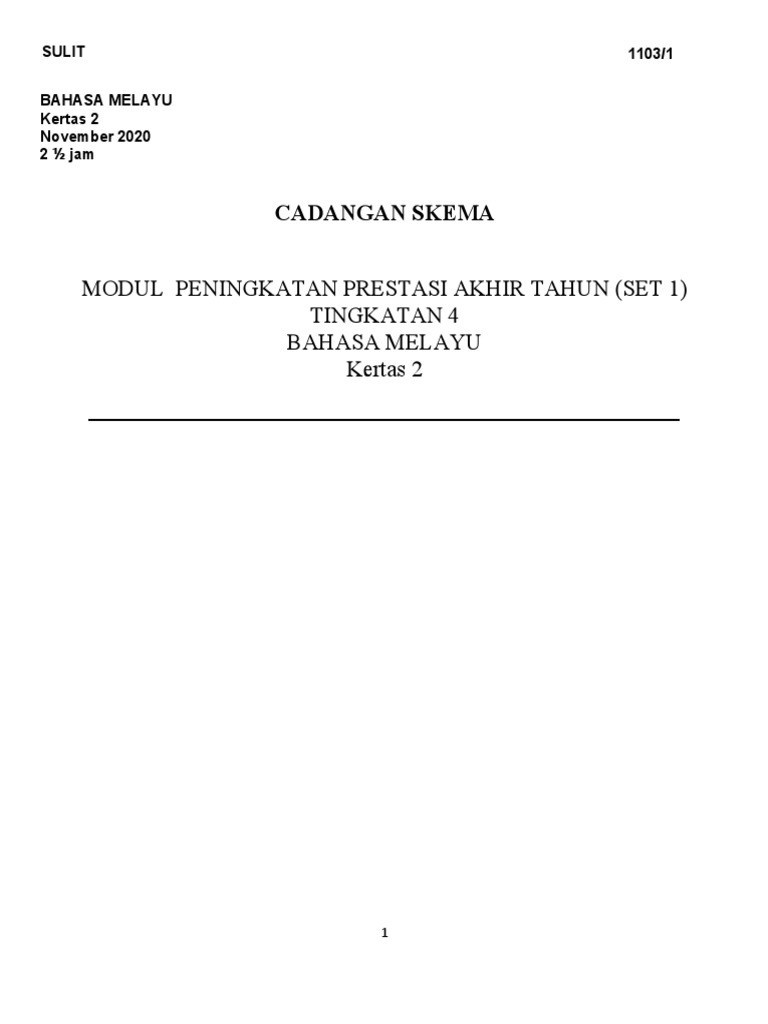 SKEMA MODUL SET 1 Dan Set 2 BM K2 T4 2020 | PDF | Karier & Perkembangan