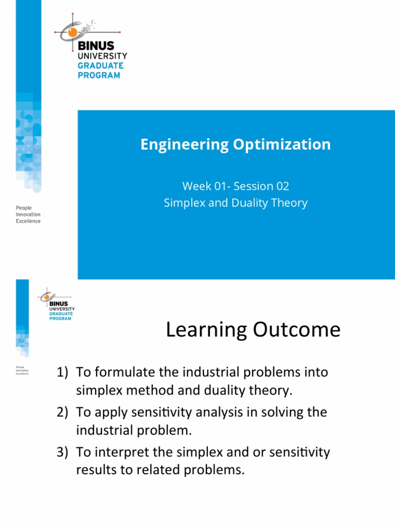 PPT2 - W1-S2 - Simplex Method & Duality Theory-R0 | PDF | Linear Programming | Mathematical ...