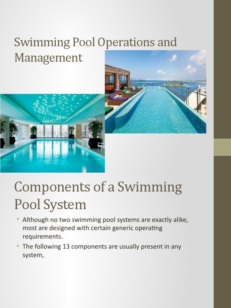 Swimming Pool Operations and Management | PDF | Laundry | Housekeeping