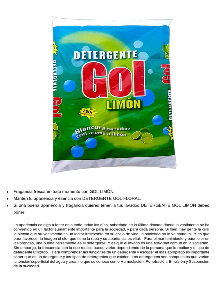 Detergente GOL: Fragancias y Beneficios | PDF | Crecimiento personal y ...
