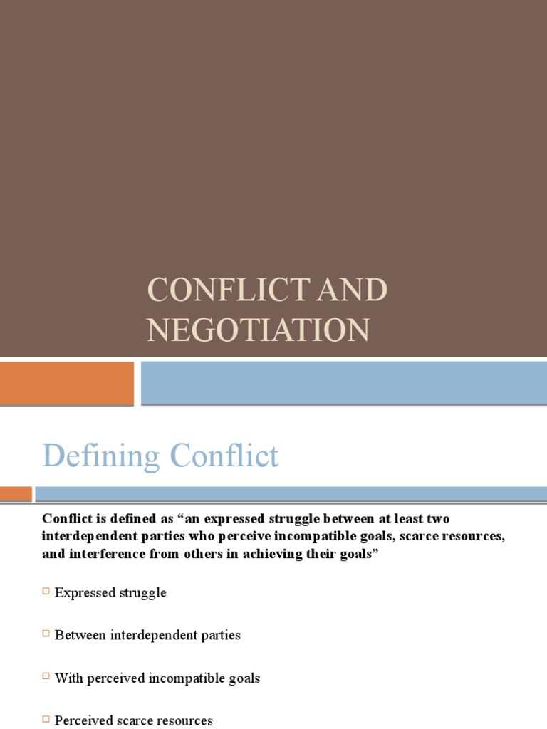 Ch. 6 Conflict STU | PDF | Negotiation | Conflict (Process)