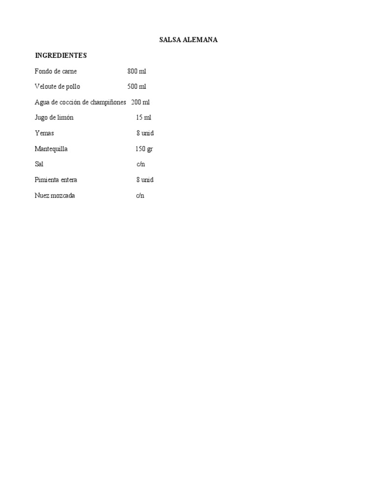 Salsa Alemana | PDF | Vinagreta | ensalada