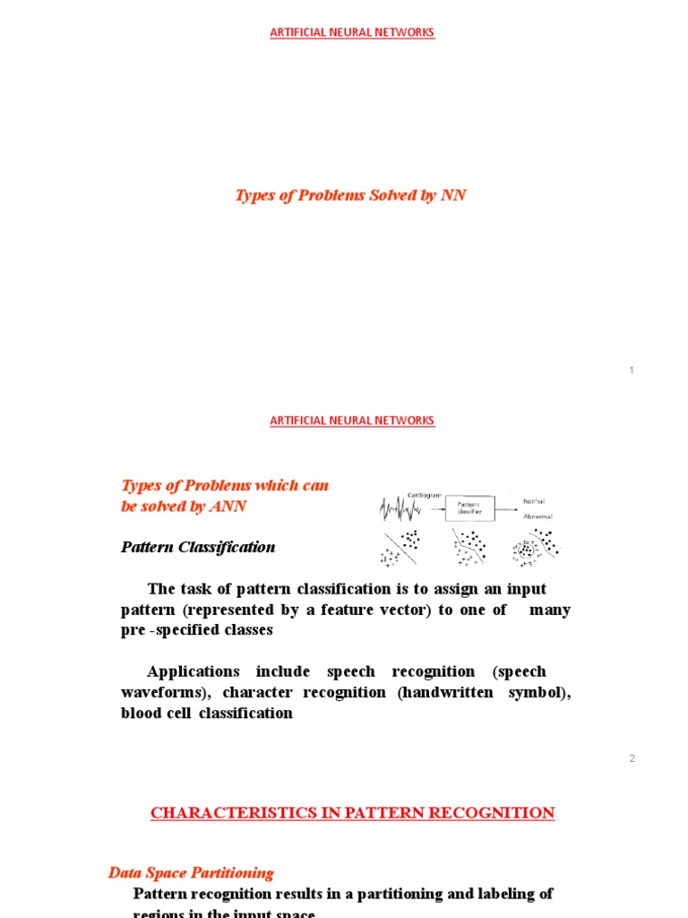 ANN - Types of Problems Solved | PDF | Pattern Recognition | Artificial ...