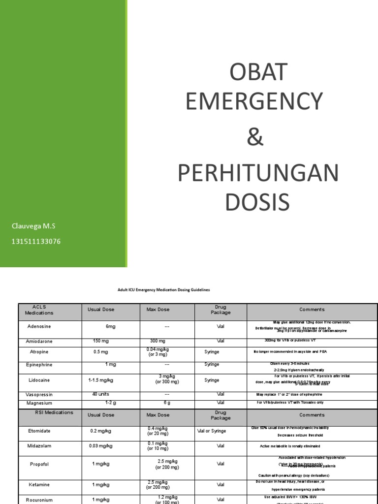 SDL Obat Emergency | PDF | Drugs | Cardiovascular System