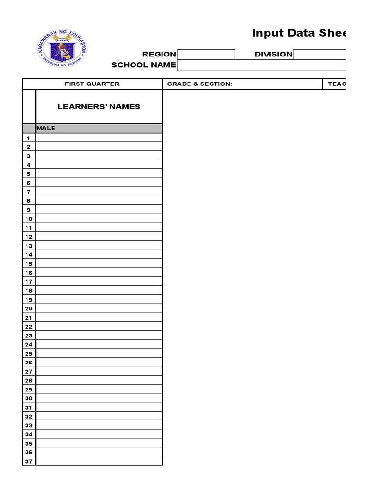 First Quarter Class Record Template | PDF | Behavior Modification