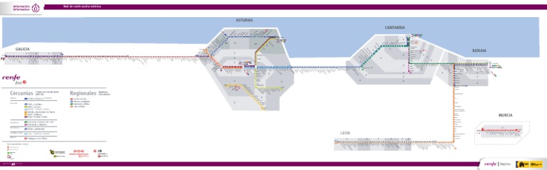 Mapa Feve 2021 | PDF | Transporte ferroviario | Compañías ferroviarias