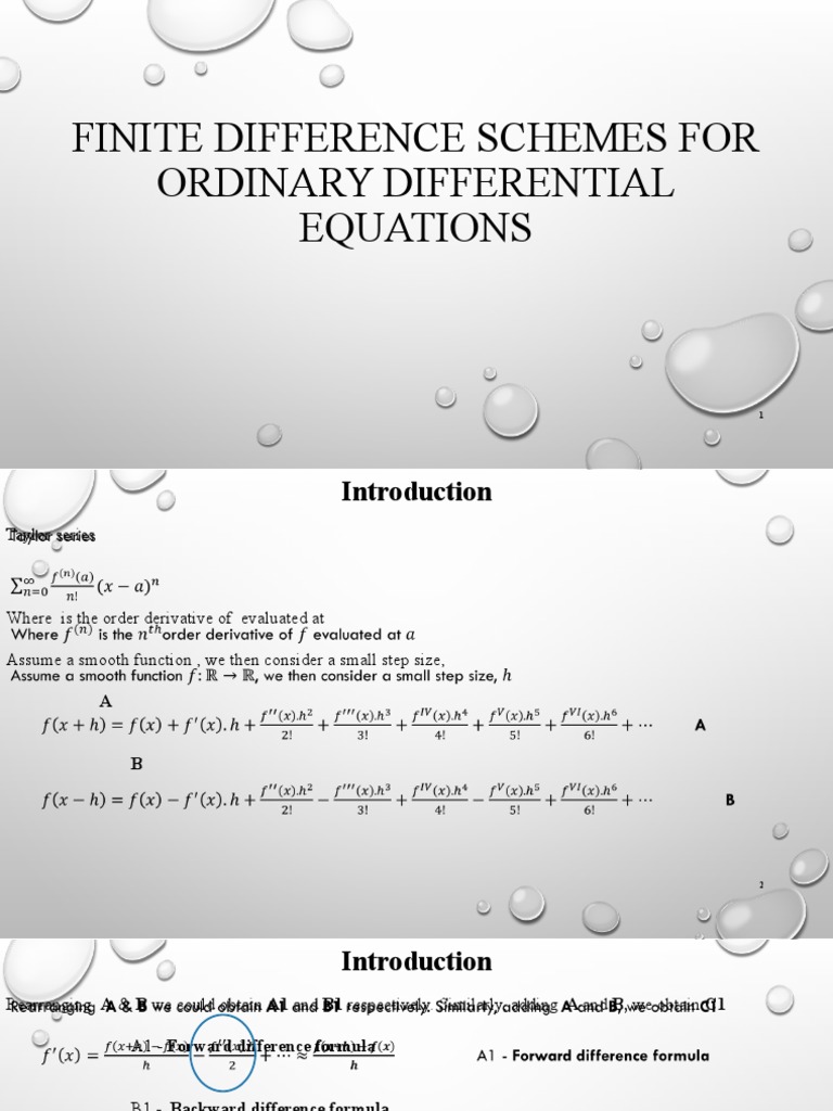 Presentation YCEF Num. Methods 1 | PDF | Finite Difference | Ordinary Differential Equation