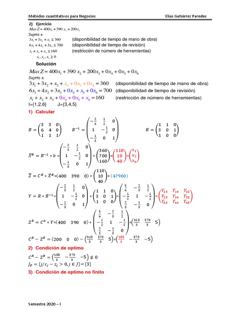 Algoritmo Simplex Ejercicio 2 | PDF | Algoritmos | Algoritmos y Estructuras de Datos