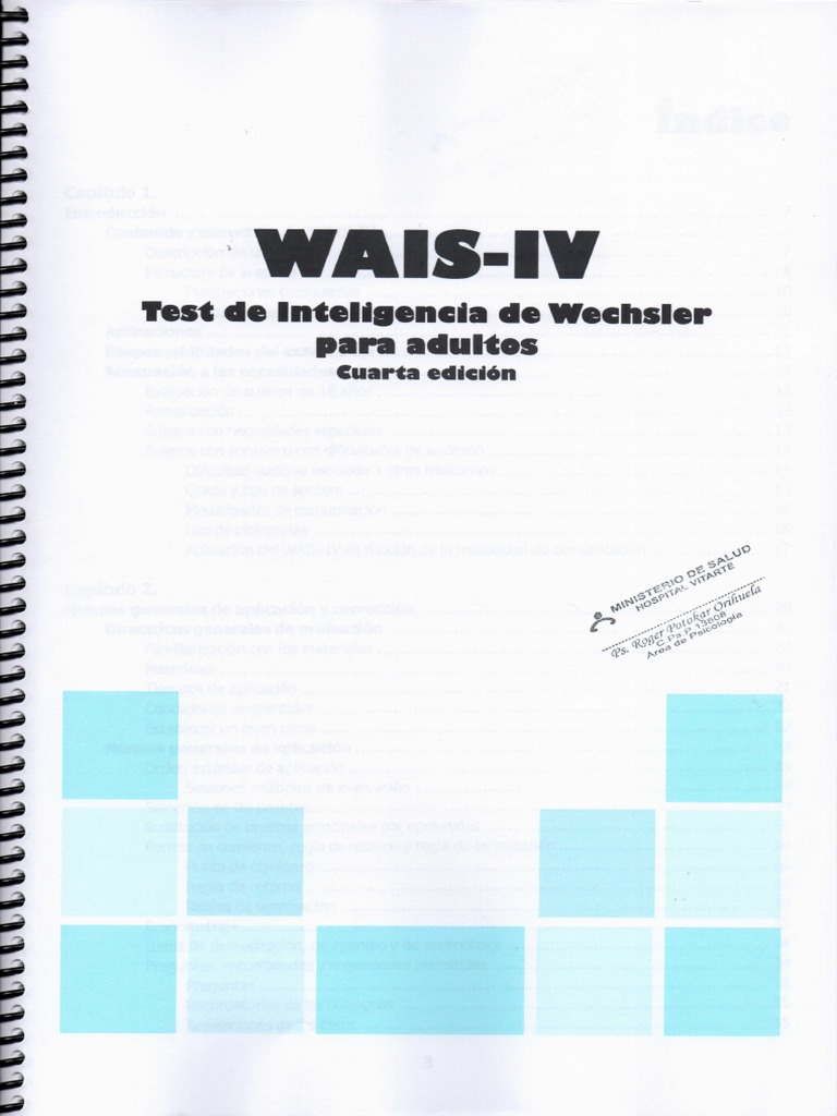 Manual WAIS-IV: Aplicación y Corrección | PDF | Escala de inteligencia ...