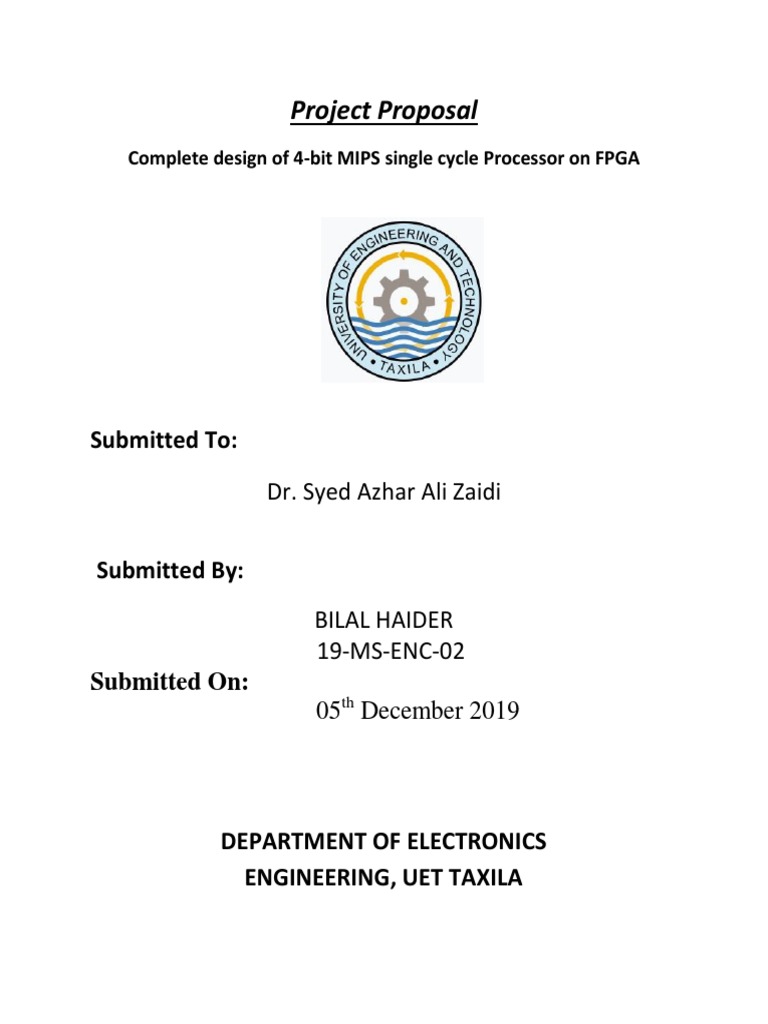 Fpga Project Proposal Pdf Inputoutput Central Processing Unit