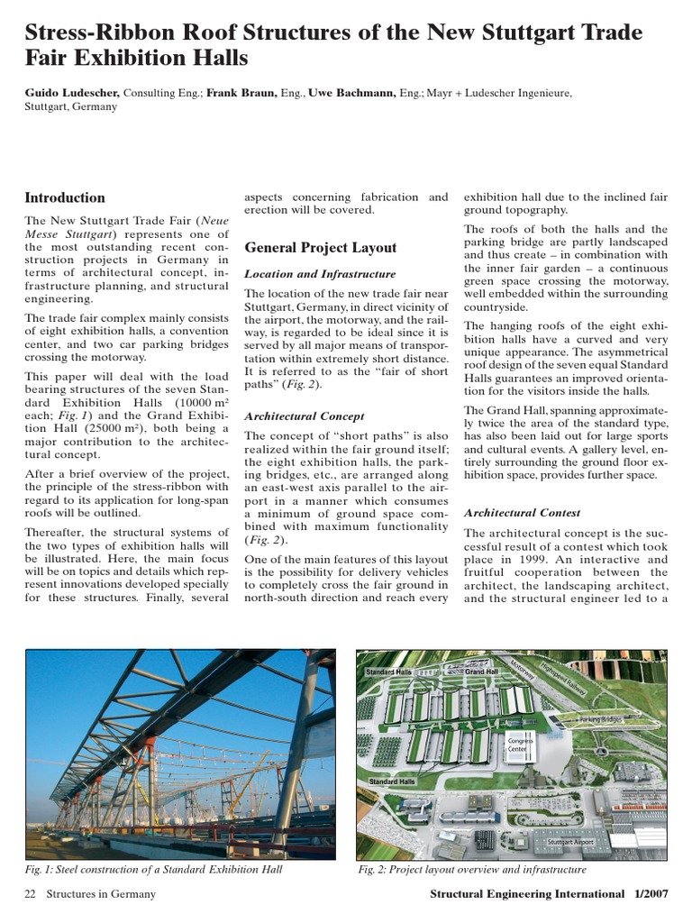 Stress-Ribbon Roof Structures of The New Stuttgart Trade Fair ...