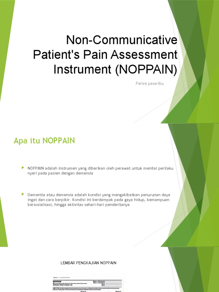 Non-Communicative Patient's Pain Assessment Instrument (NOPPAIN) | PDF