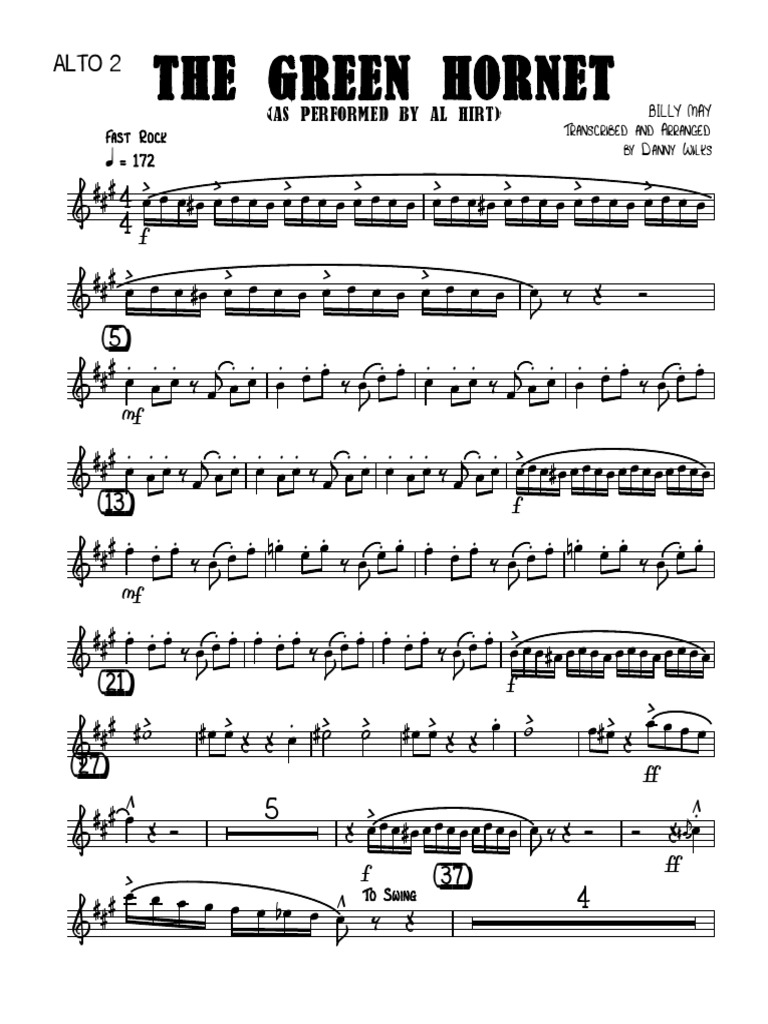 The Green Hornet: (As Performed by Al Hirt) | PDF | Grammy Awards | Jazz