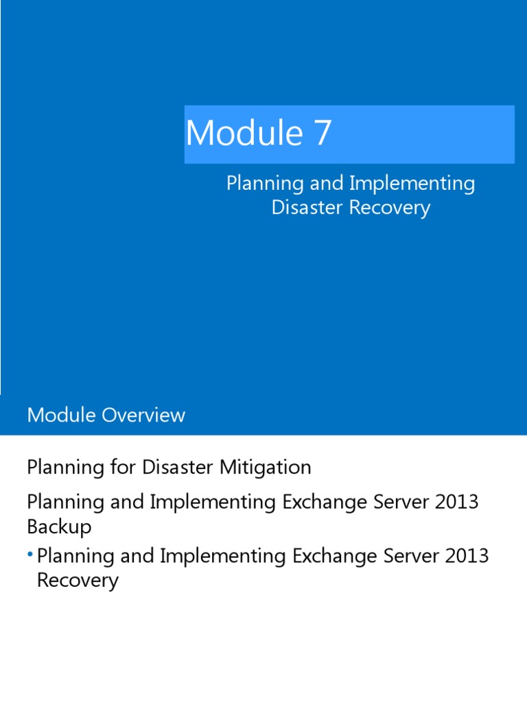 Planning and Implementing Disaster Recovery | PDF | Microsoft Exchange ...