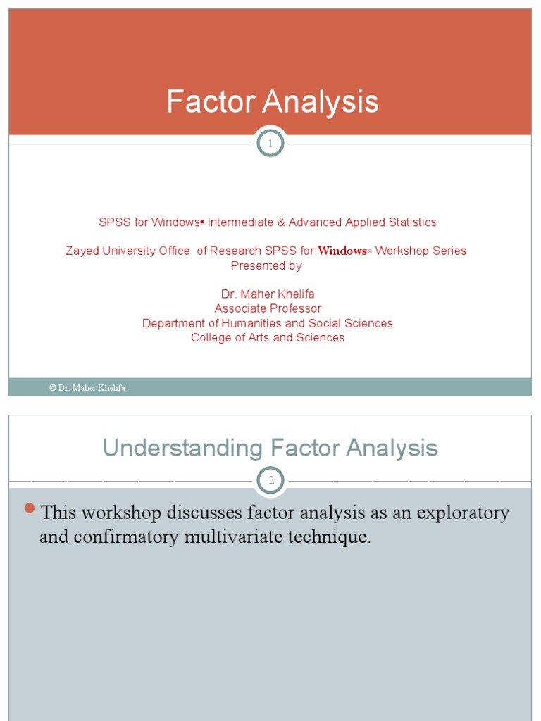 Factor Analysis: © Dr. Maher Khelifa | PDF | Factor Analysis ...