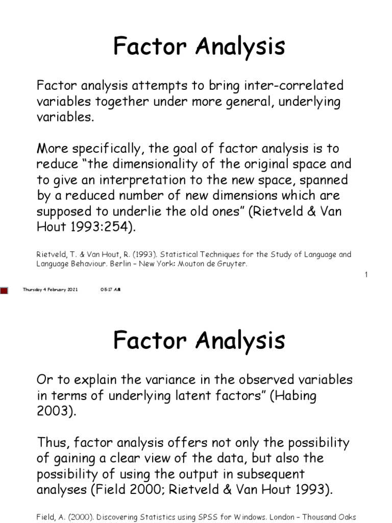 Understanding Factor Analysis Techniques | PDF | Factor Analysis | Variance
