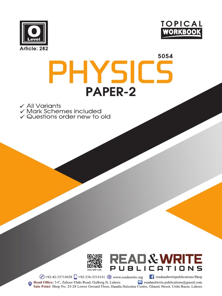 O-Level Physics Workbook 2010-18 | PDF | Light | Electricity