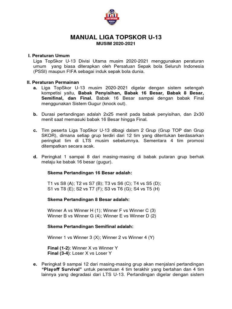 Manual LTS U13 2020-2021 Revisi | PDF