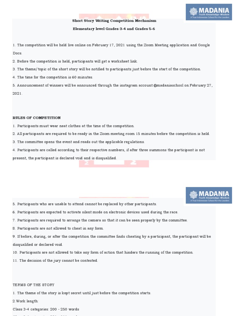 Short Story Competition | PDF | Communication