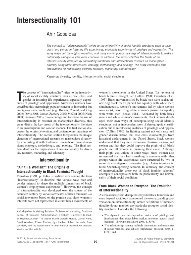 5 Intersectionality 101 | PDF | Intersectionality | Race (Human ...