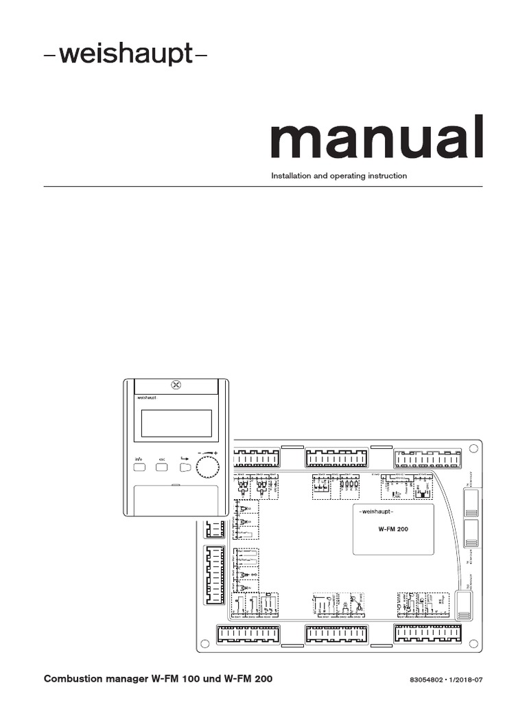 Installation and Operating Instruction: Combustion Manager W-FM 100 Und ...