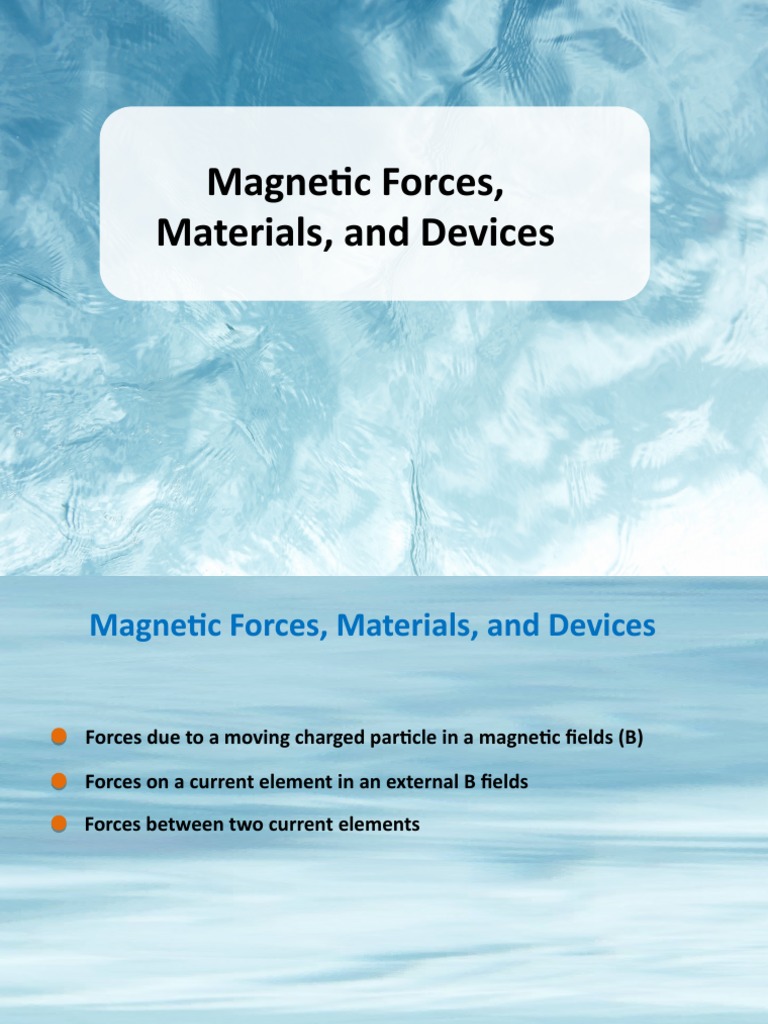 Magnetic Forces, Materials, and Devices | PDF | Magnetic Field ...