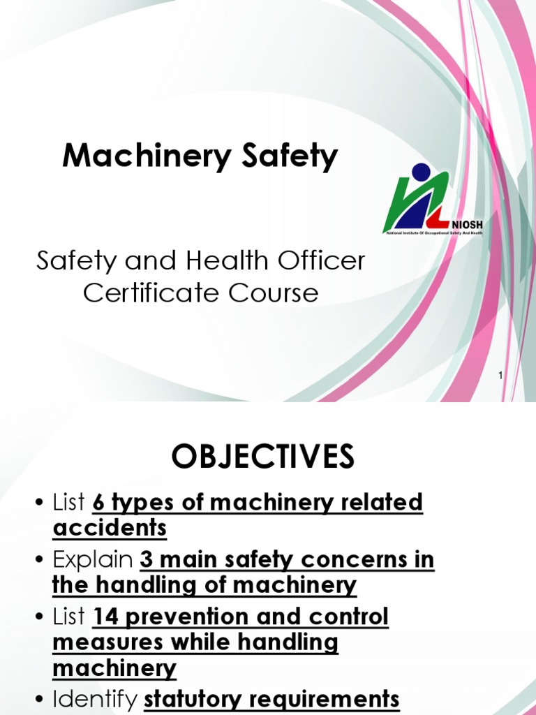 Machinery Safety: Safety and Health Officer Certificate Course | PDF ...