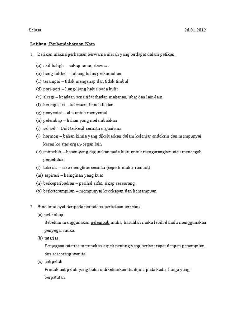 Perbendaharaan Kata | PDF
