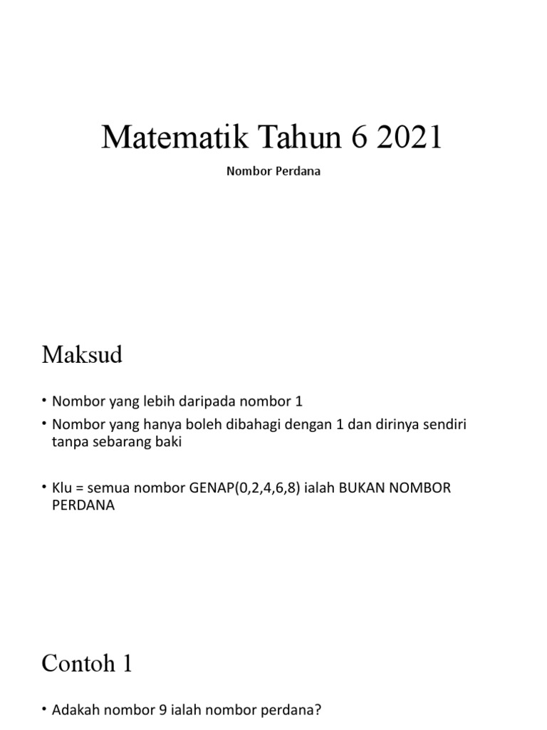 Nombor Perdana Dan Nombor Hingga Tujuh Digit PT 1 | PDF