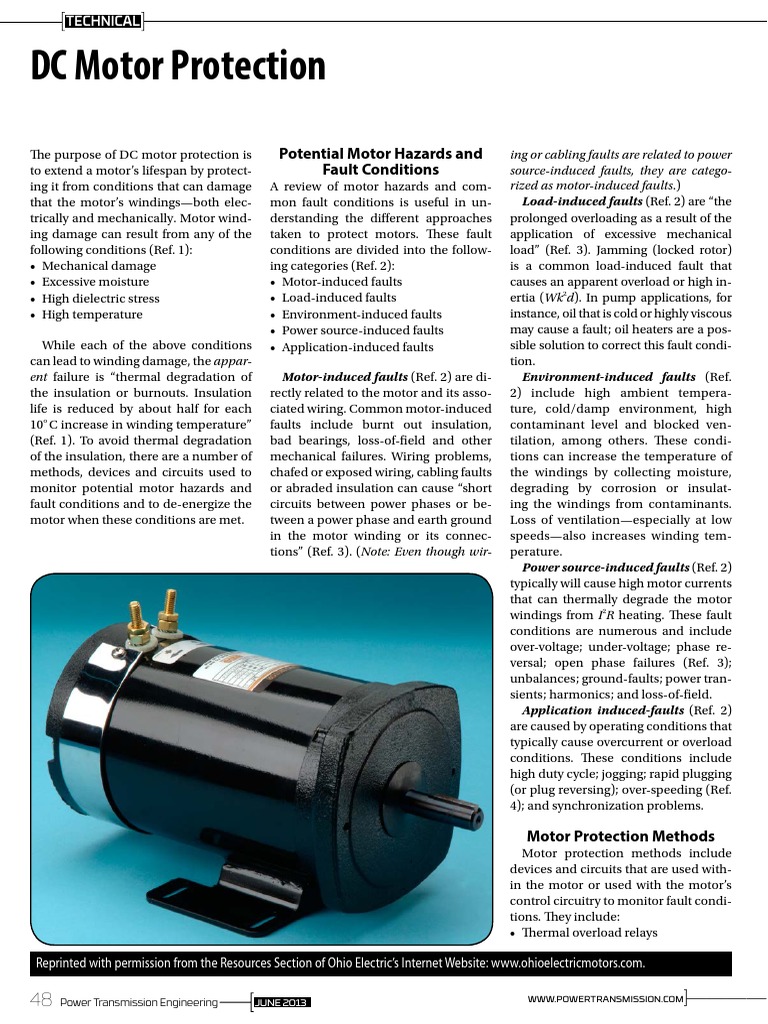 DC Motor Protection | PDF | Electric Motor | Relay