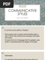 Communicative Styles | PDF | Communication | Psychological Concepts