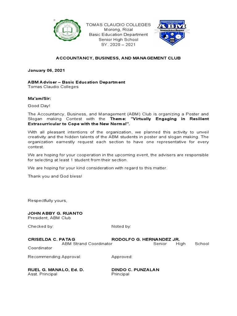 ABM Club Poster and Slogan Contest | PDF
