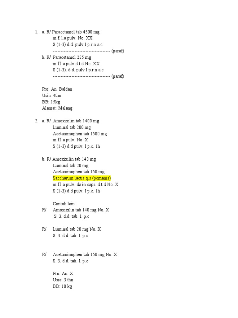 Cara Penulisan Resep | PDF