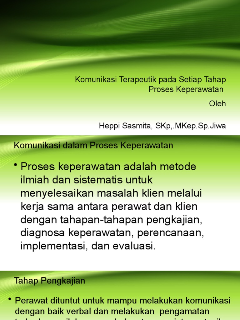 Komunikasi Terapeutik Pada Setiap Tahap | PDF | Karier & Perkembangan | Pengembangan Diri