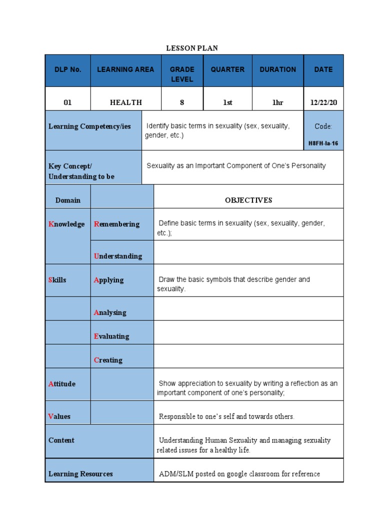 LESSON PLAN Template-Flipped Classroom | PDF | Lesson Plan | Gender