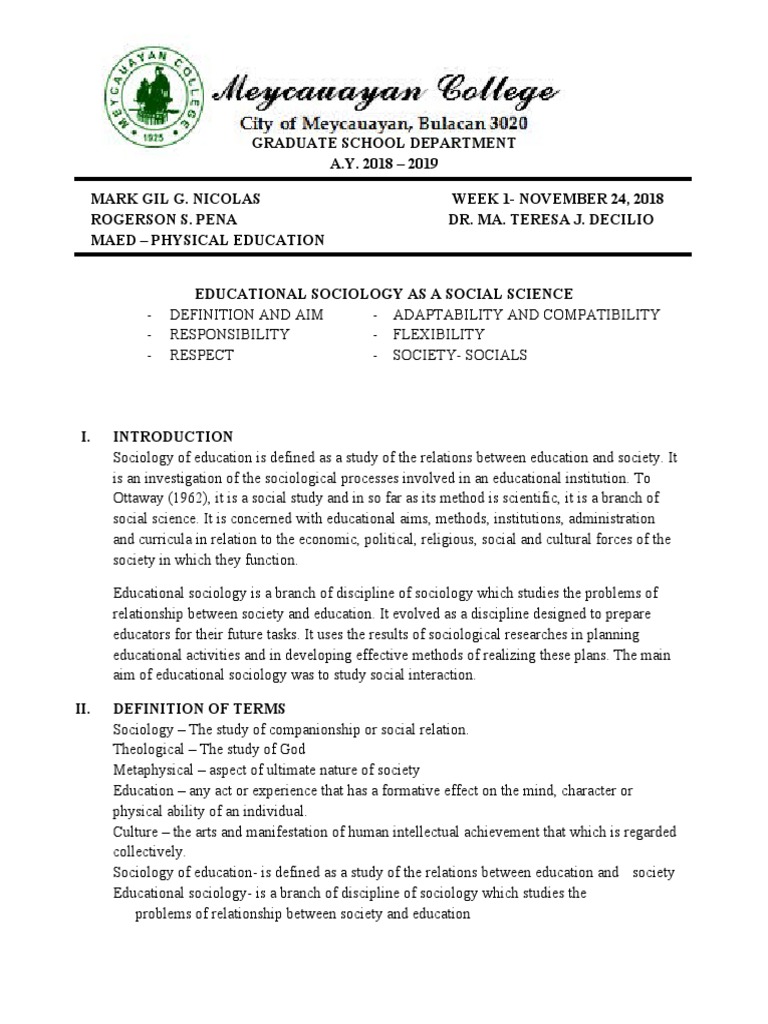 Written Report in Sociology | PDF | Sociology | Social Science