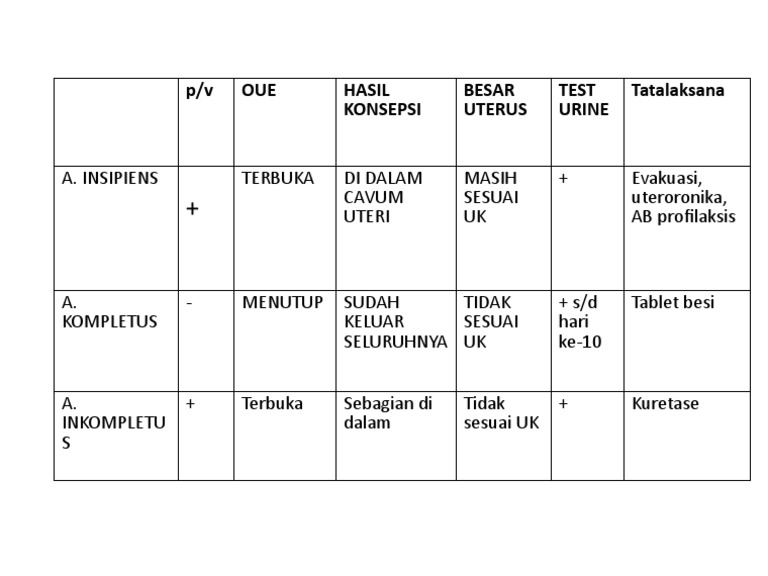 Tabel Abortus by Vinny | PDF